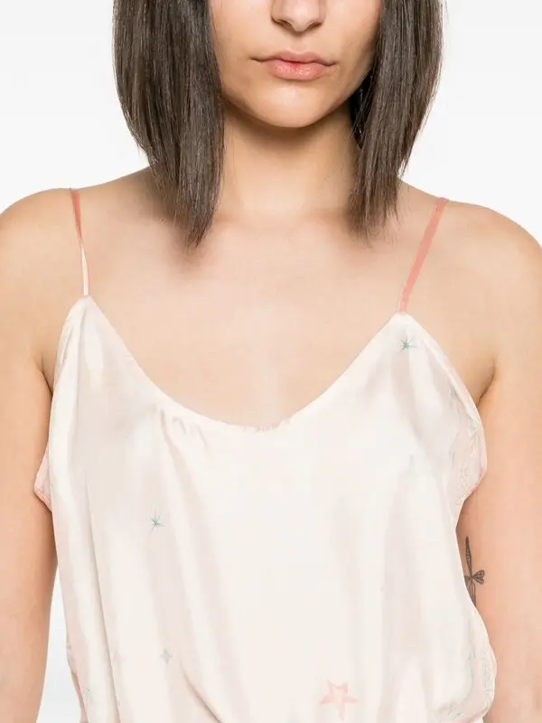 FORTE_FORTE Printed Silk Tank Top - Pink