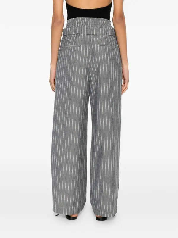 WHITE SAND Linen Blend Trousers - Grey