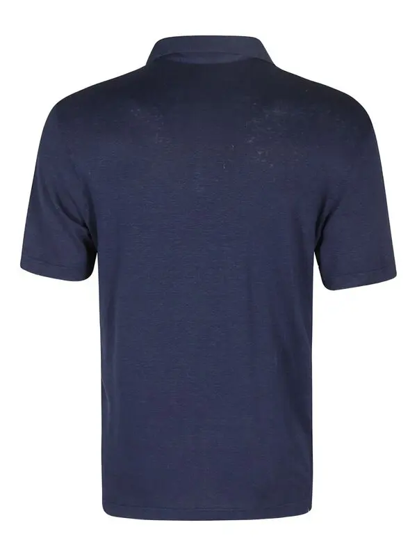 FILIPPO DE LAURENTIIS Linen Polo Shirt - Blue