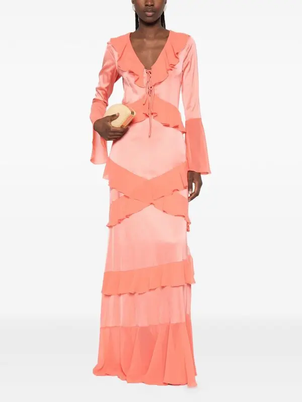 LES FILLES D'EVA Long Ruffled Dress - Red