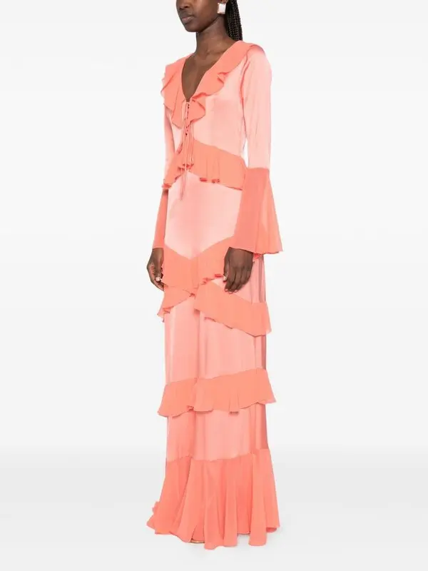 LES FILLES D'EVA Long Ruffled Dress - Red