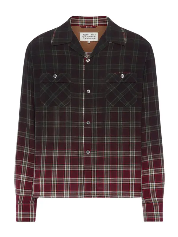 MAISON MARGIELA Checked Shirt With A Faded Effect - Red