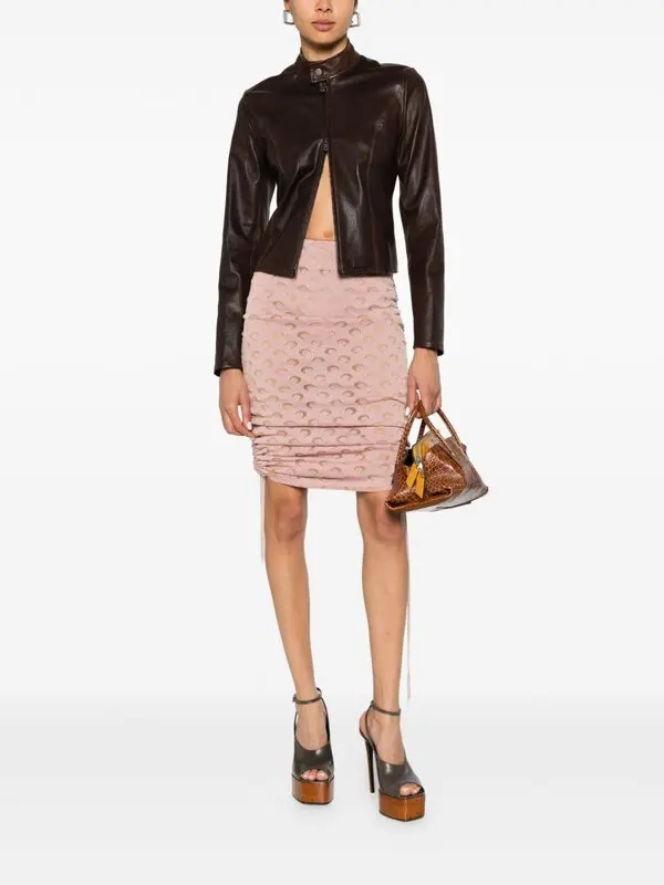MARINE SERRE Moon Devore Skirt - Pink