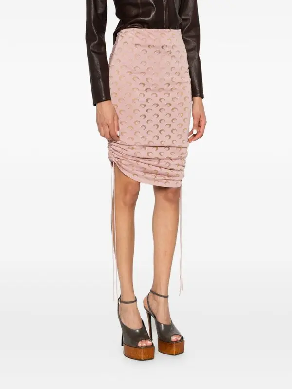 MARINE SERRE Moon Devore Skirt - Pink