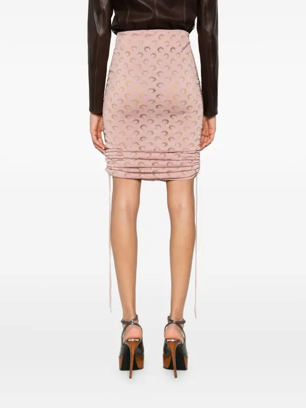 MARINE SERRE Moon Devore Skirt - Pink
