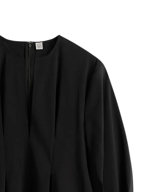 TOTEME Balloon Sleeve Cotton Dress - Black