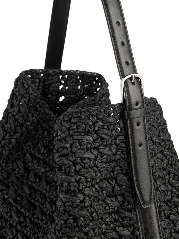 TOTEME Rafia Belted Tote Bag - Black