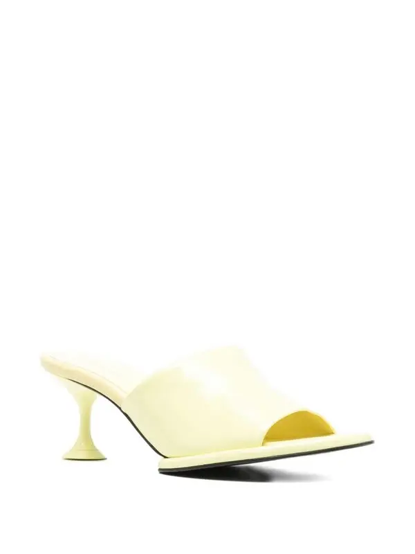 SERGIO ROSSI Leather Mules - Yellow