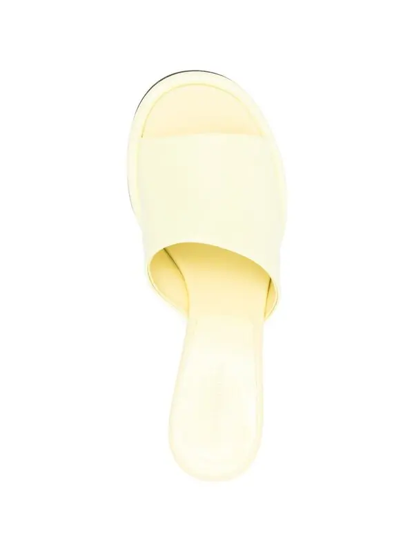 SERGIO ROSSI Leather Mules - Yellow