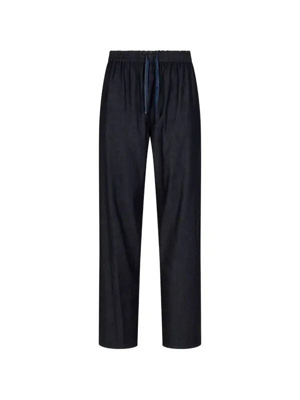 Emporio Armani Denim Cotton Trousers - Blue