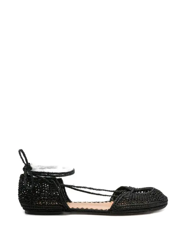 ODISSI Lima Raffia Espadrilles - Black