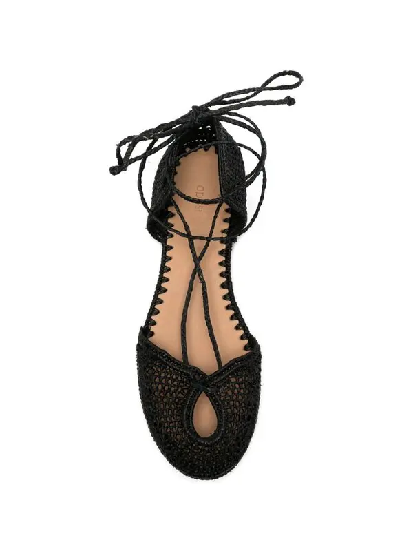 ODISSI Lima Raffia Espadrilles - Black
