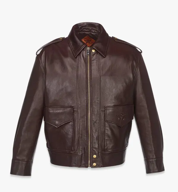 Mcm Calfskin Jacket - Dark Brown