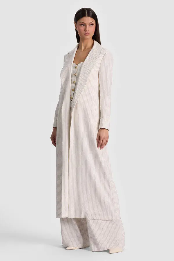 Alice + Olivia Shelia Linen Maxi Blazer
