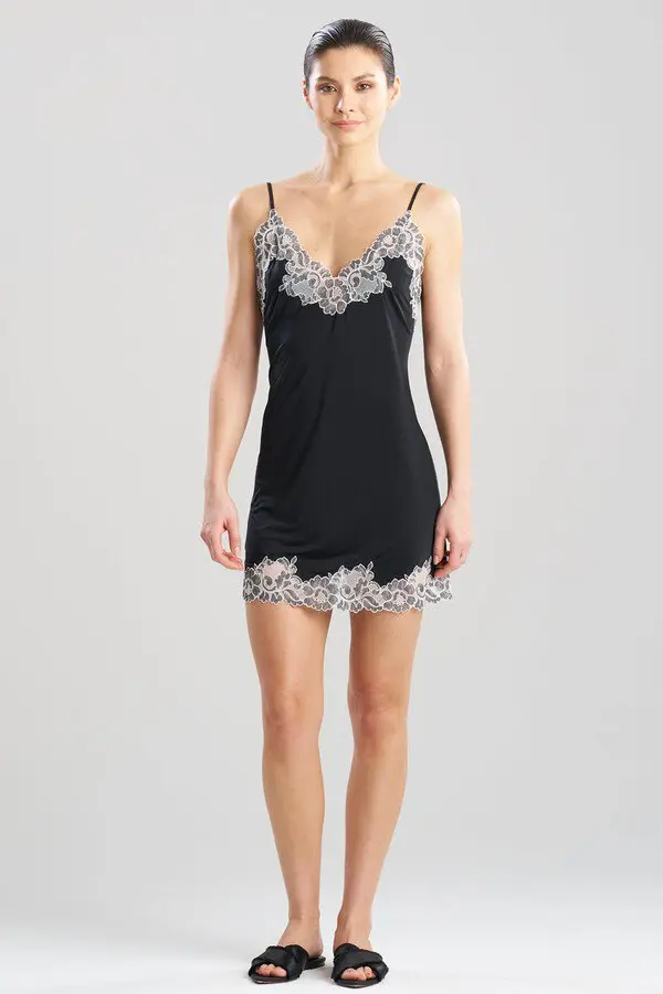 Natori Peony Enchant Chemise - Black