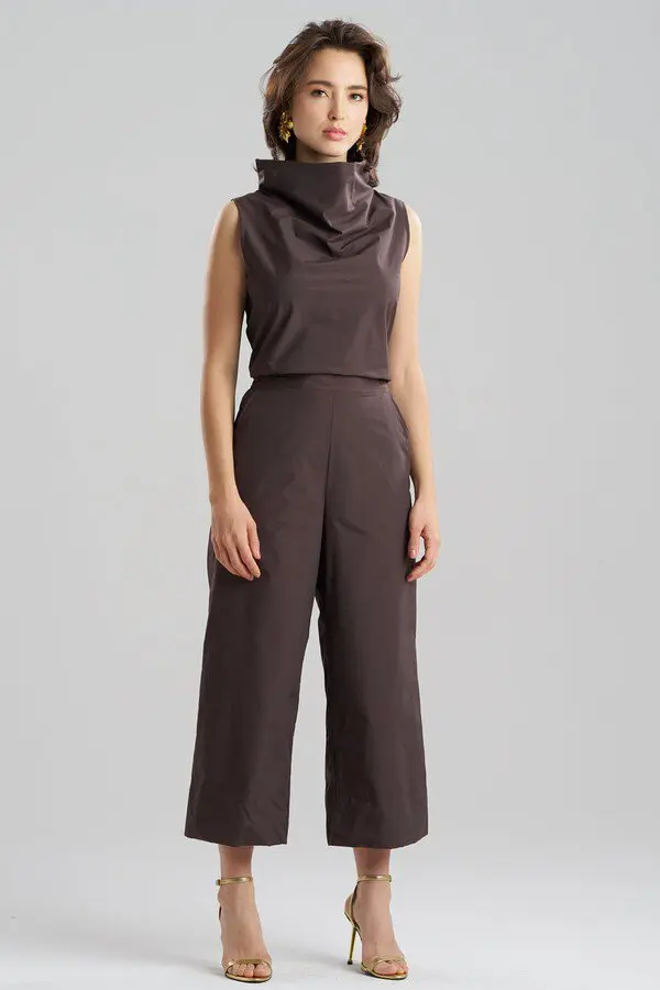 Natori Techno Poplin Cowl Top