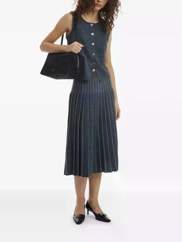 CRUSH COLLECTION Pleated Midi Skirt