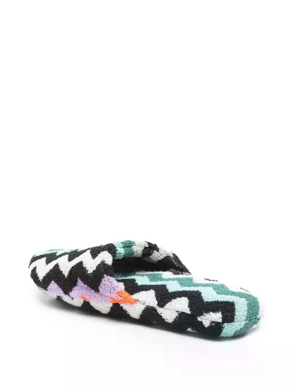 Missoni Zigzag Pattern Terrycloth Slippers - Green