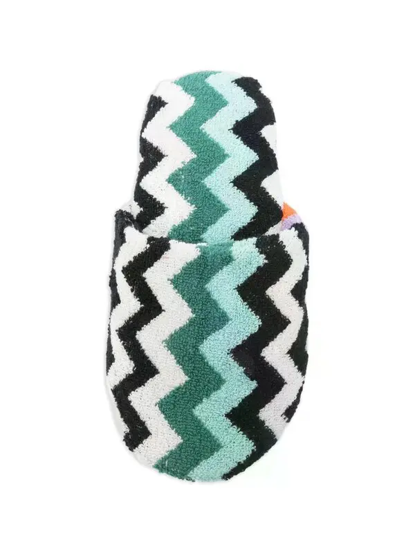 Missoni Zigzag Pattern Terrycloth Slippers - Green