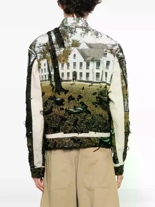 Junya Watanabe Graphic-embroidered Distressed Jacket
