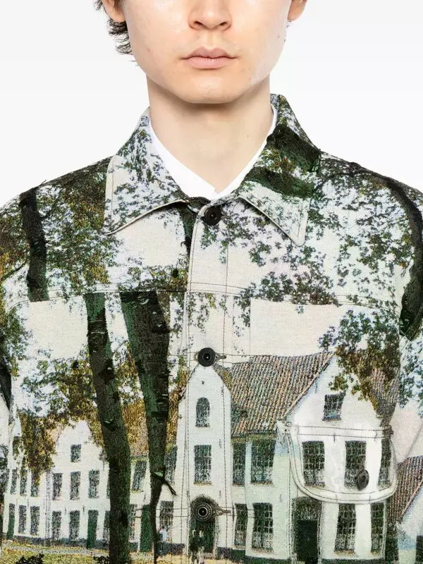 Junya Watanabe Graphic-embroidered Distressed Jacket