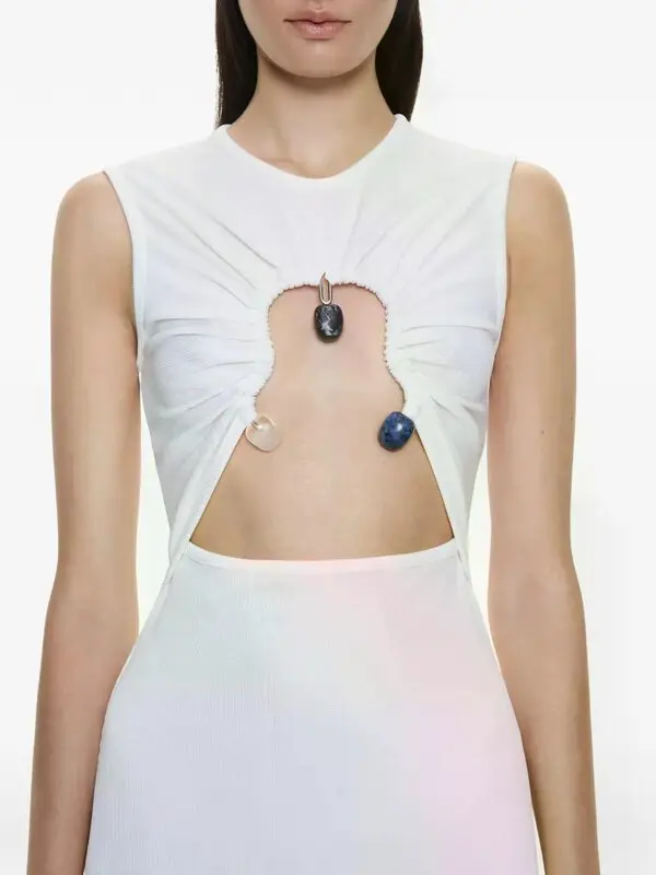 Christopher Esber Hiero Crystal Dress - White