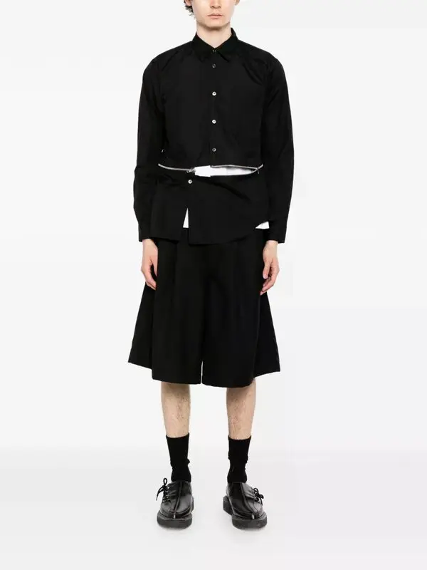 Comme Des Garçons Zip-detail Cotton Shirt
