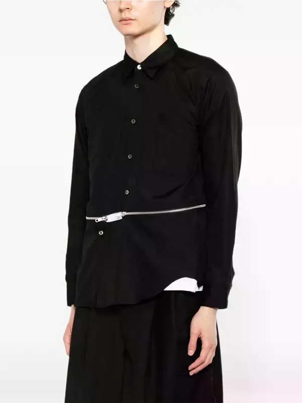 Comme Des Garçons Zip-detail Cotton Shirt
