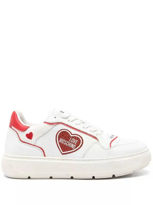 Moschino Logo-patch Leather Sneakers