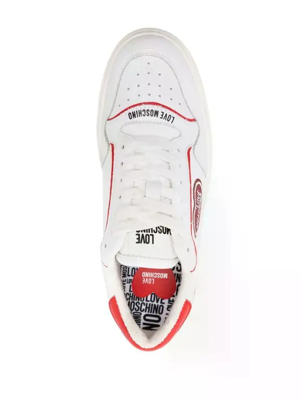 Moschino Logo-patch Leather Sneakers