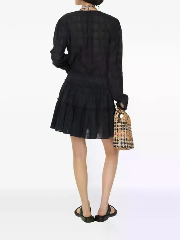 Burberry Check Cotton Voile Mini Dress