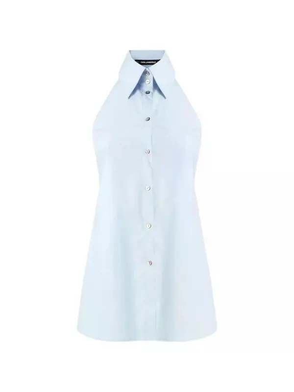 Karl Lagerfeld Halter-neck Poplin Blouse