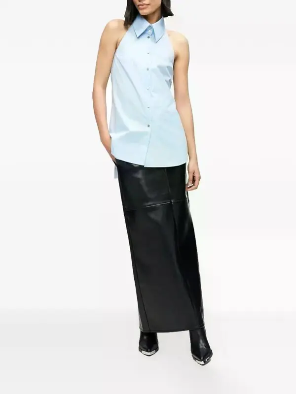 Karl Lagerfeld Halter-neck Poplin Blouse