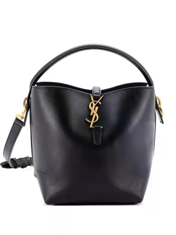 Saint Laurent Le 37 Leather Bucket Bag - Black