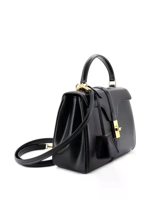 Celine 16 Small Satchel Top Handle Bag - Black