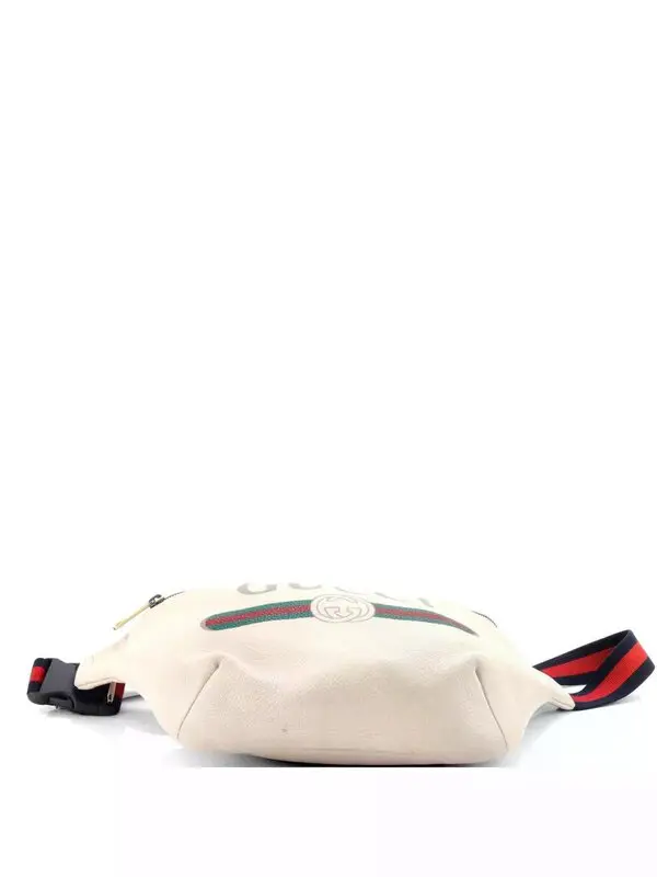 Gucci Logo Printed Leather Belt Bag - Neutrals