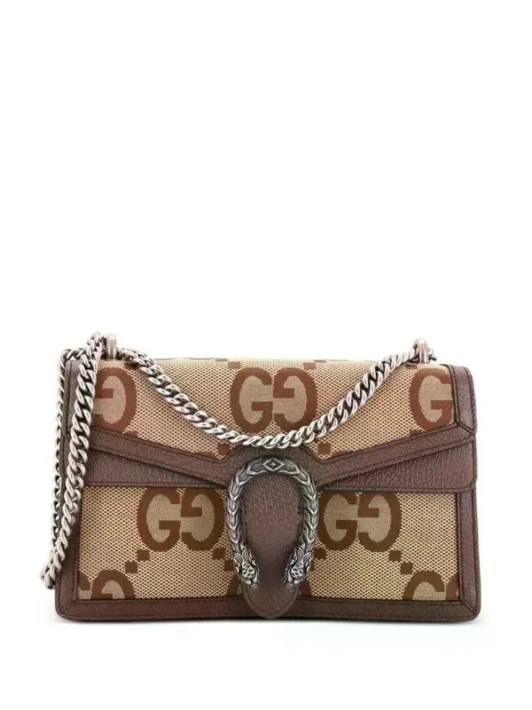 Gucci Dionysus Small Shoulder Bag Jumbo Gg Canvas - Brown