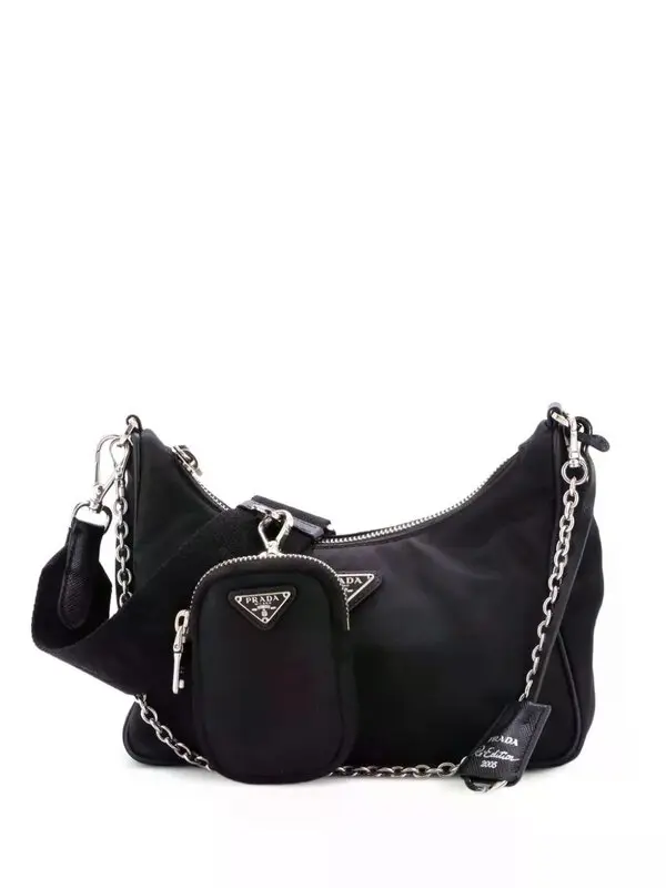 Prada Re-edition 2005 Tessuto Shoulder Bag - Black
