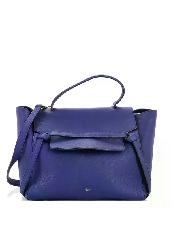 Celine Belt Bag Textured Leather Mini Shoulder Bag - Blue