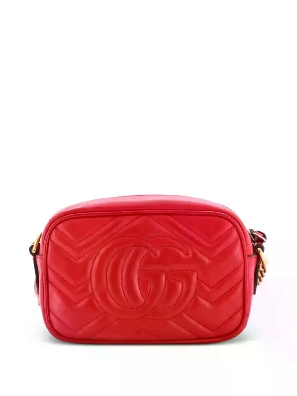 Gucci Gg Marmont Matelassé Leather Mini Shoulder Bag - Red