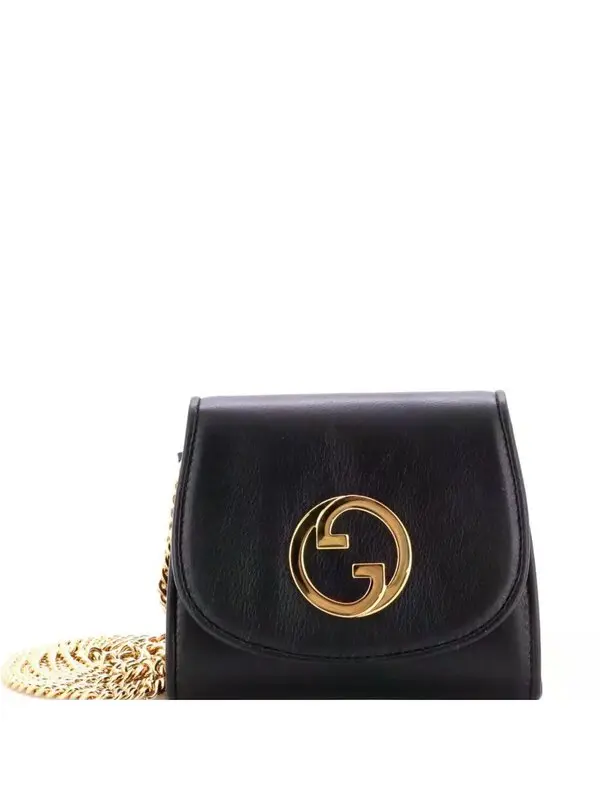 Gucci Blondie Nm Wallet On Chain Leather Medium Crossbody Bag - Black