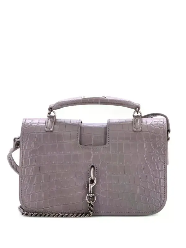 Saint Laurent Charlotte Messenger Bag Crocodile Embossed Leather