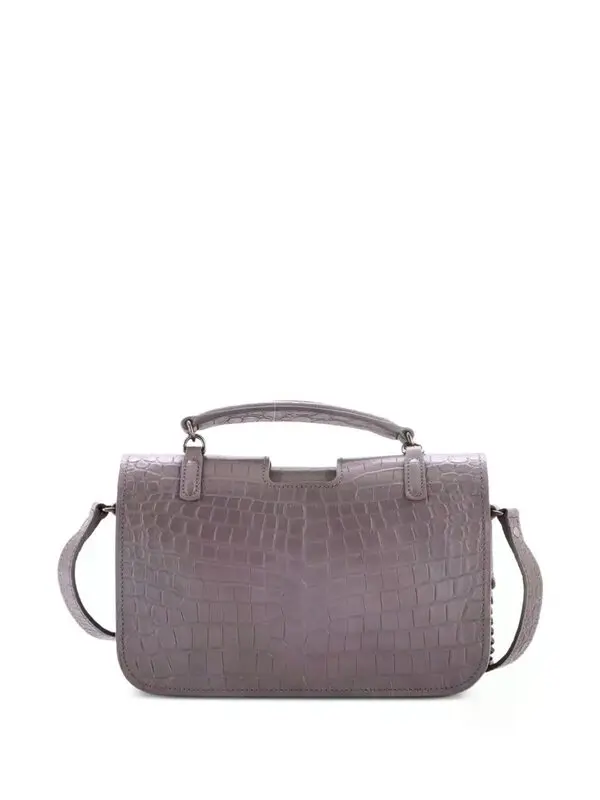Saint Laurent Charlotte Messenger Bag Crocodile Embossed Leather