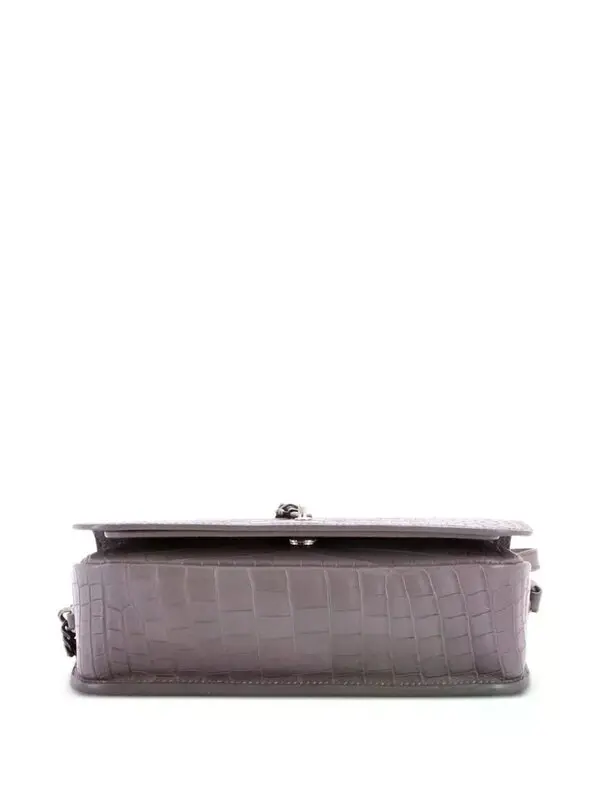 Saint Laurent Charlotte Messenger Bag Crocodile Embossed Leather