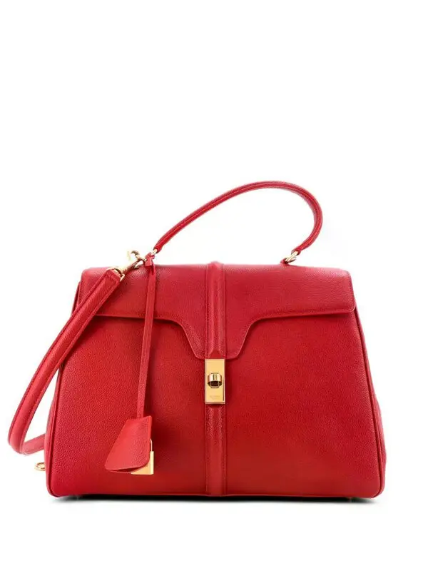 Celine 16 Top Handle Bag Grained Calfskin Medium - Red