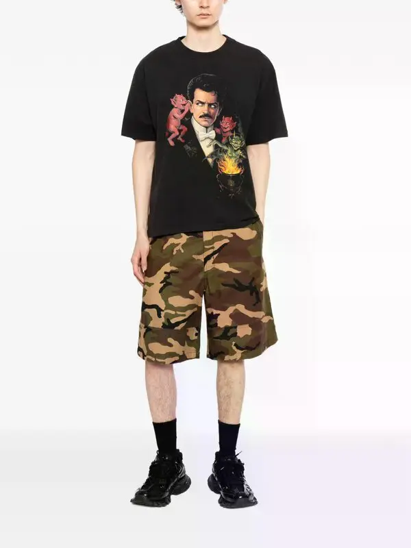 MELT Graphic-print Round Neck T-shirt - Black