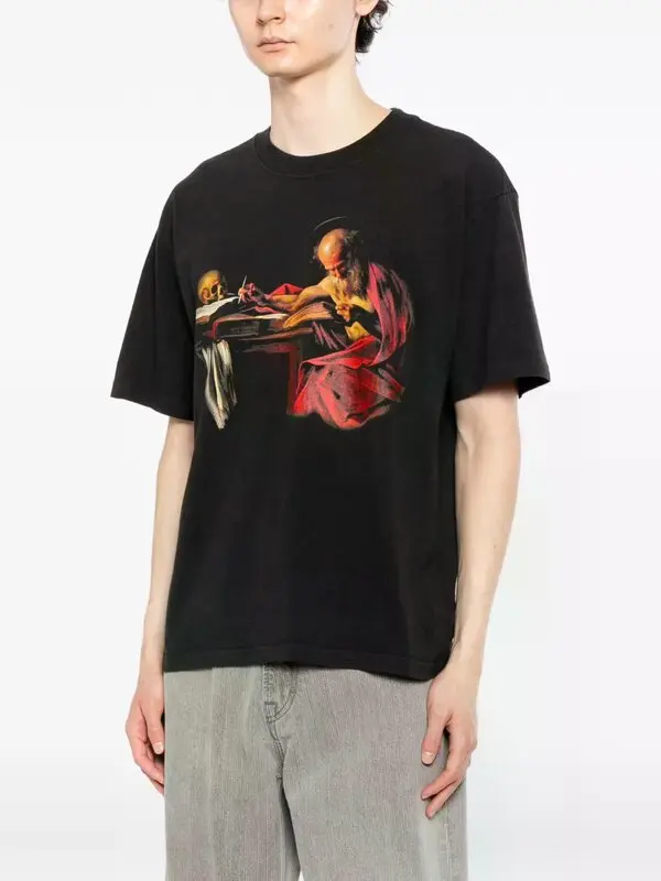 MELT Graphic-print Round Neck T-shirt - Black