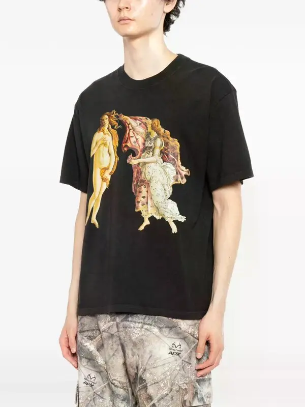MELT Graphic-print Round Neck T-shirt - Black