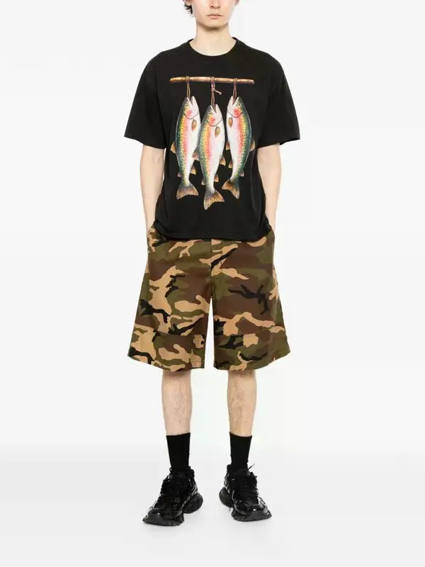 MELT Graphic-print Round Neck T-shirt - Black