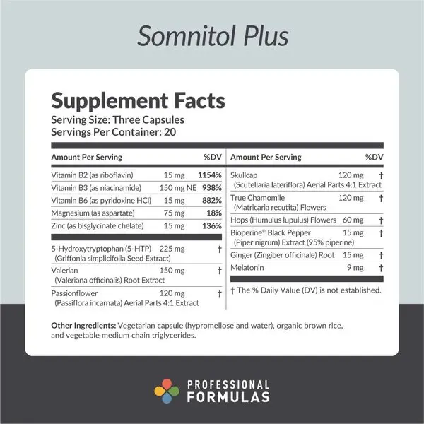 Professional Formulas Somnitol Plus 60 Capsules